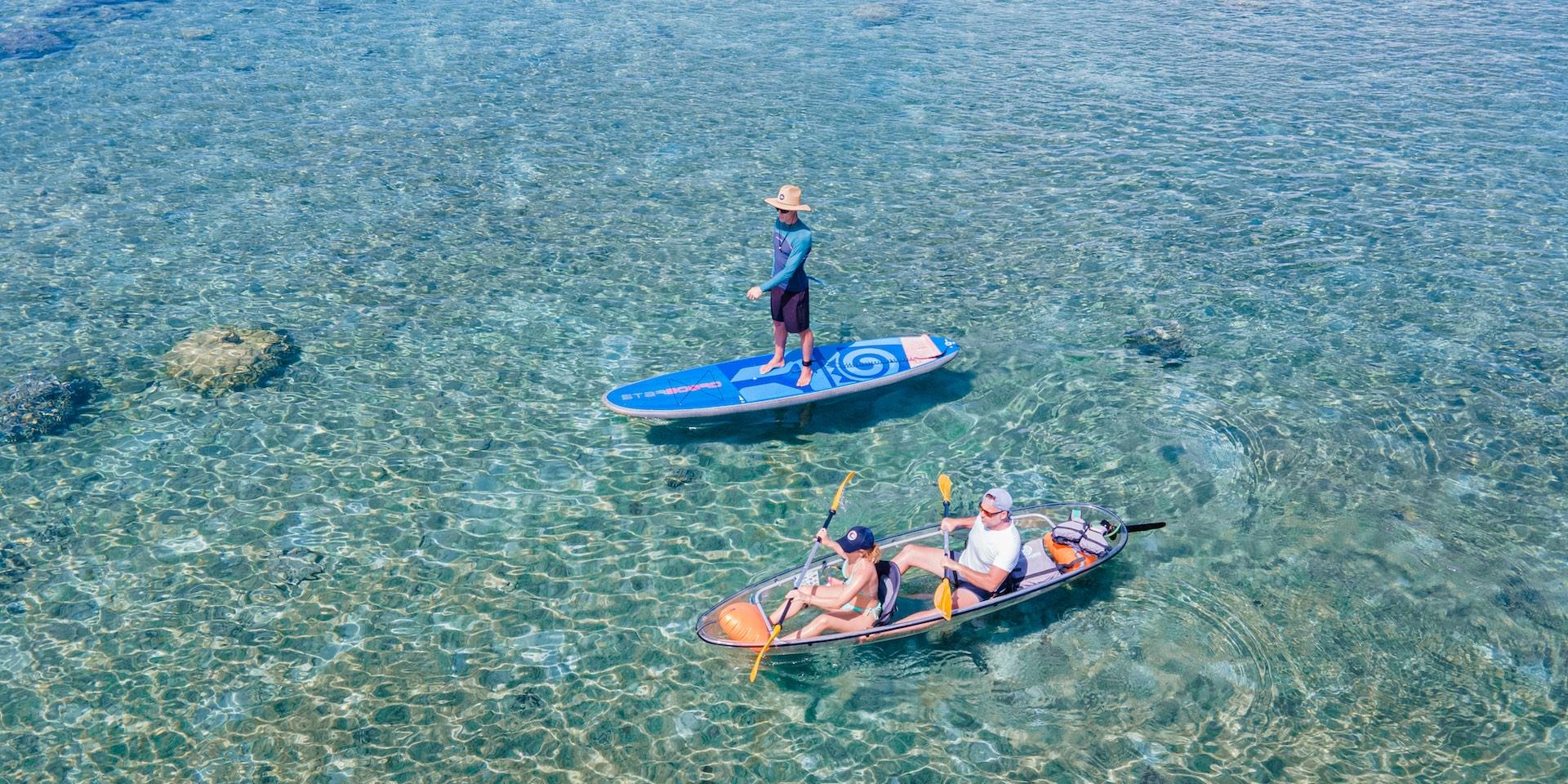 Balade en kayak transparent et Paddle sur le lagon | Vivez une ...