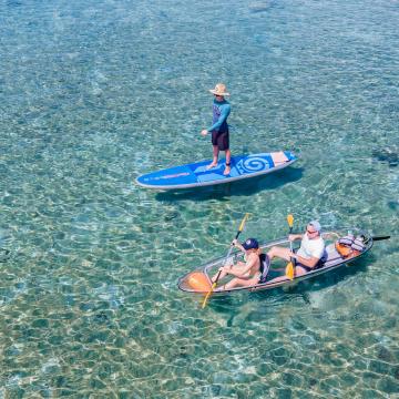 Balade en kayak transparent et Paddle sur le lagon | Vivez une ...