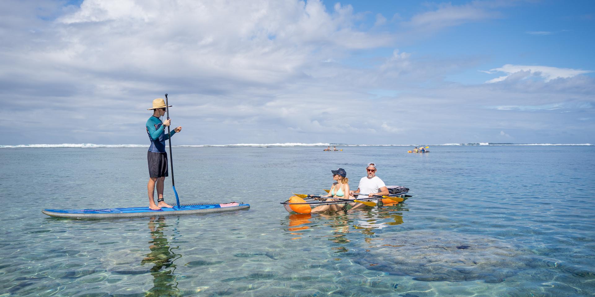 Balade en kayak transparent et Paddle sur le lagon | Vivez une ...