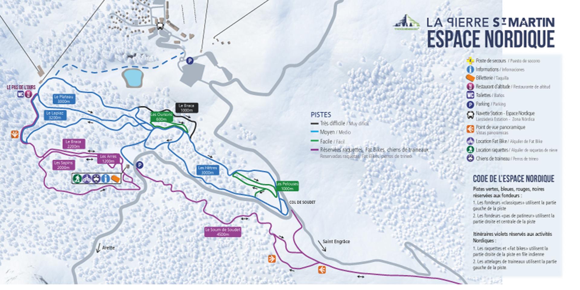 La Pierre Saint-Martin Plan des pistes : Plan station et pistes de ski ...