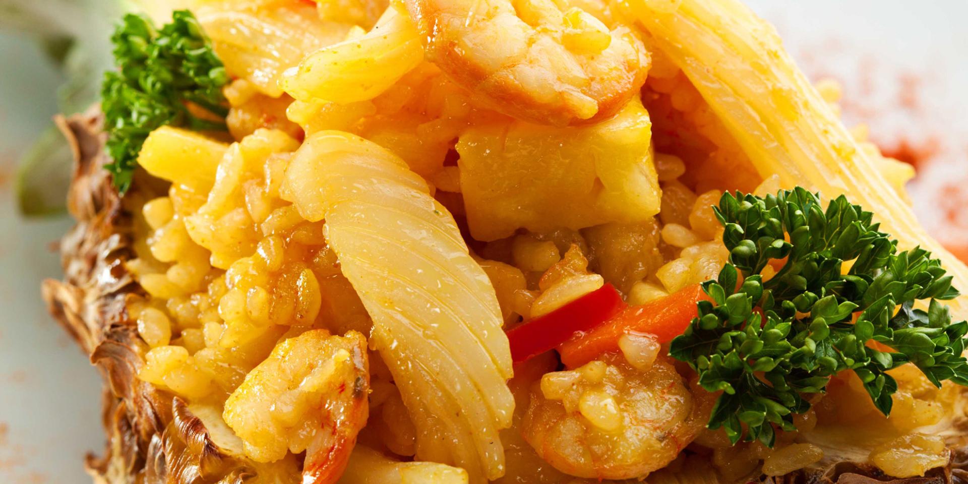 Recette du Riz frit à l’ananas et aux crevettes façon Thaï | Martinique ...