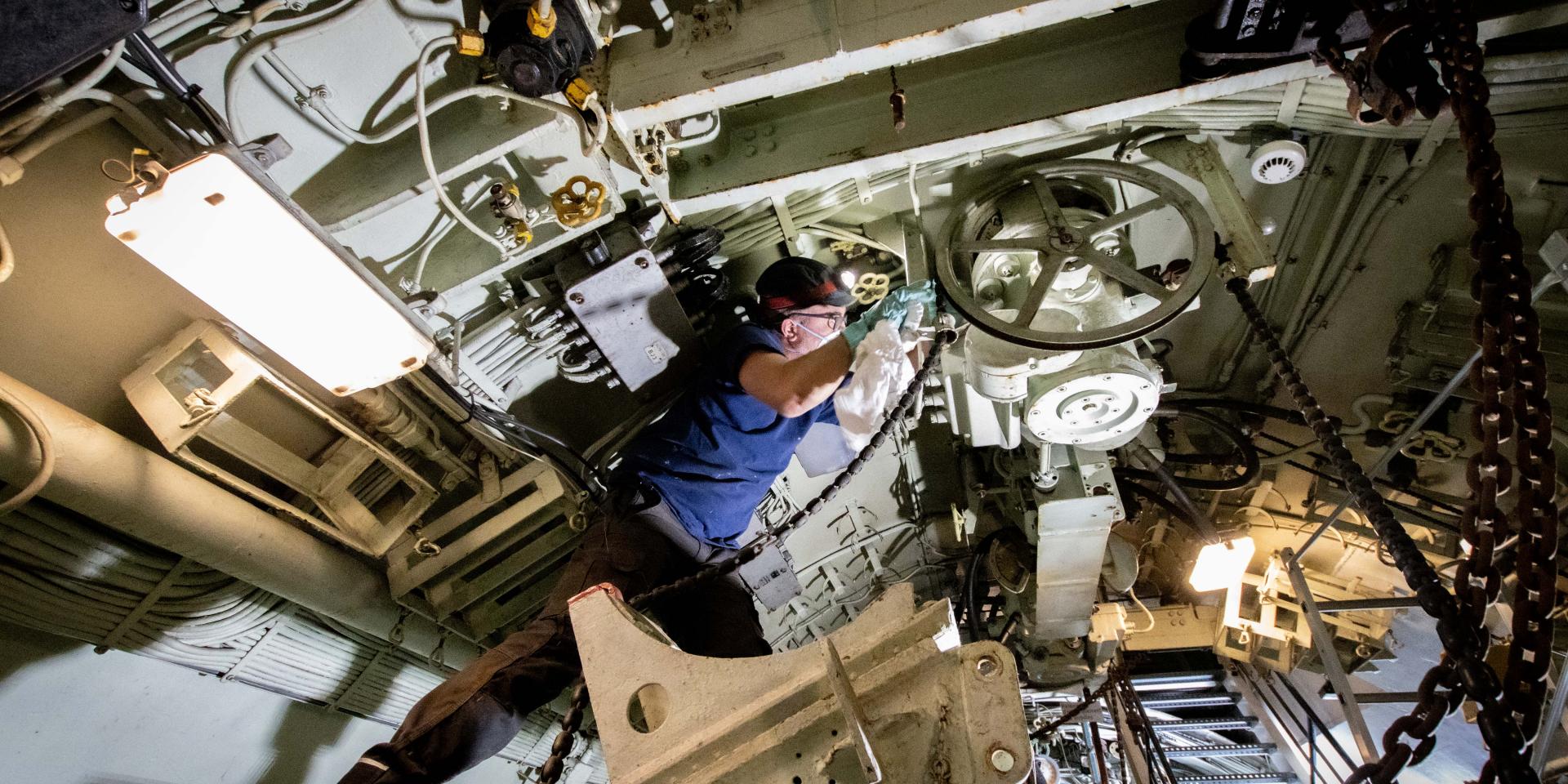 The Espadon submarine restoration work