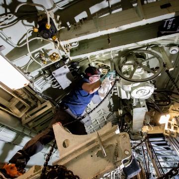 The Espadon submarine restoration work