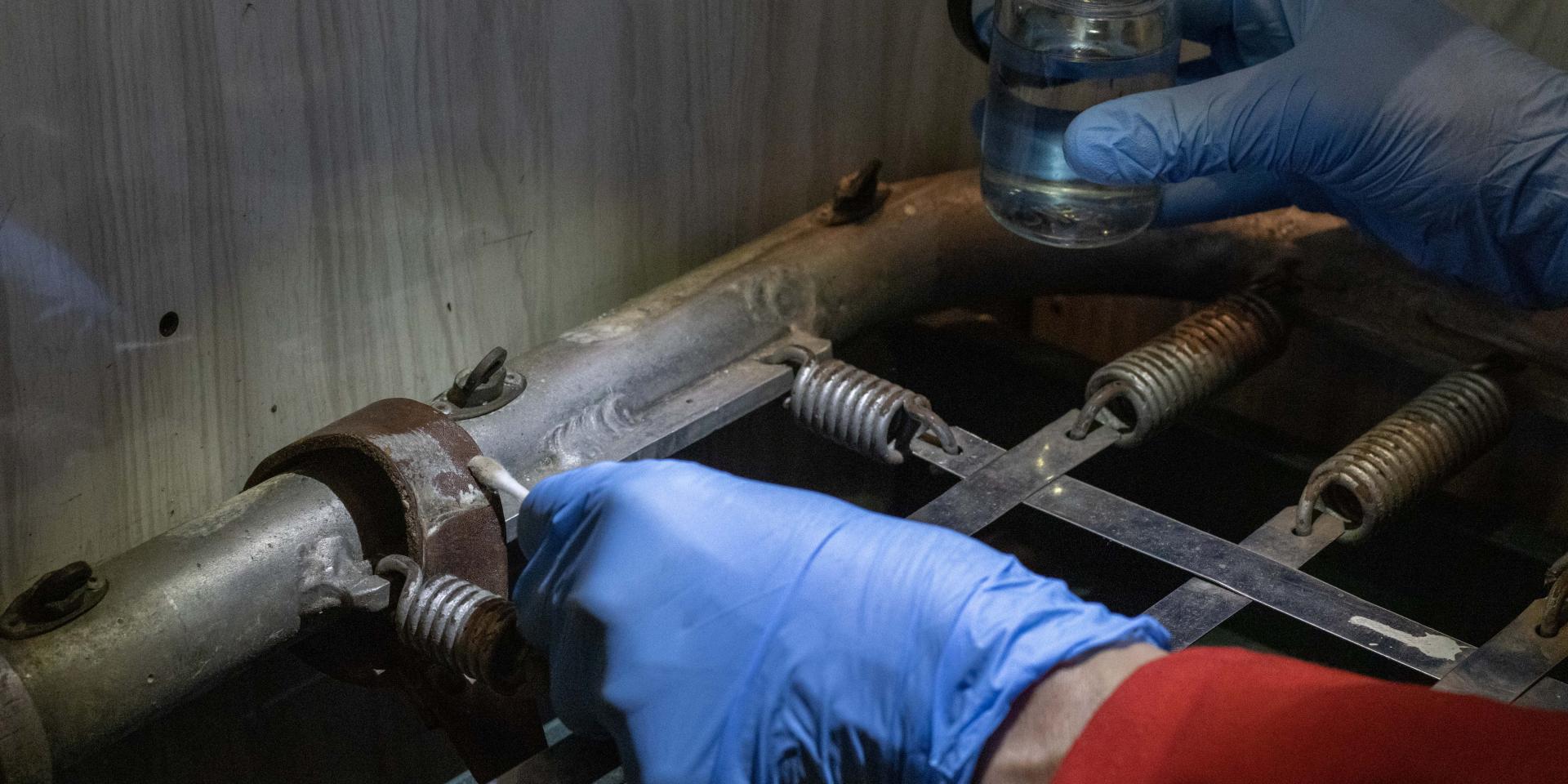 The Espadon submarine restoration work