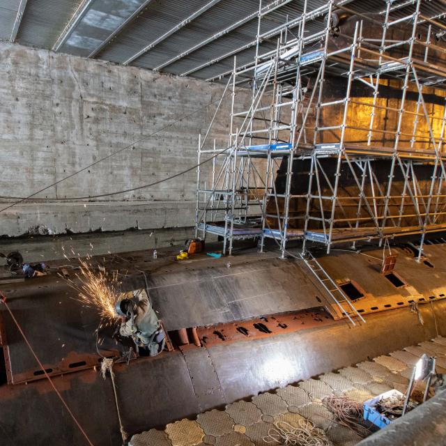 The Espadon submarine restoration work