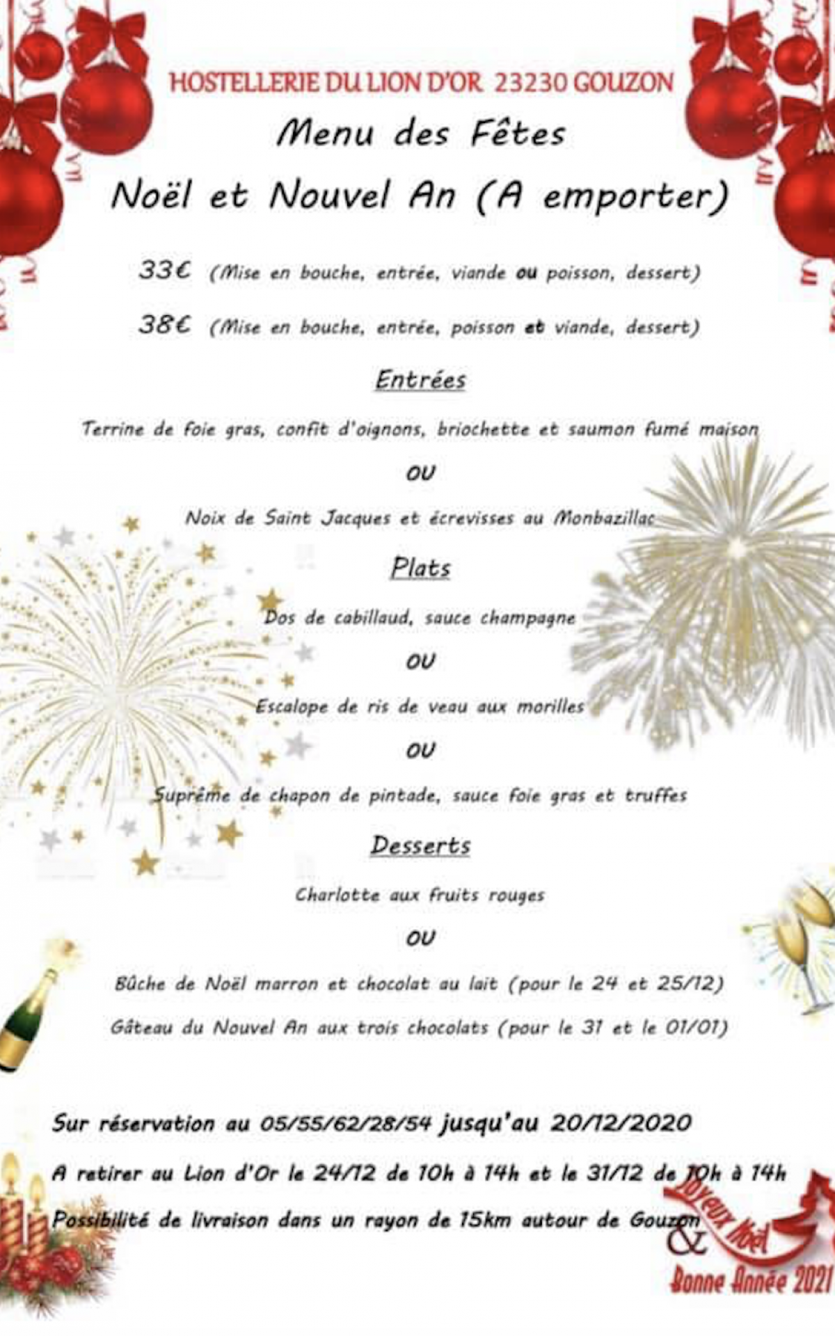 Commandez vos menus de fêtes… | Tourisme Creuse Limousin